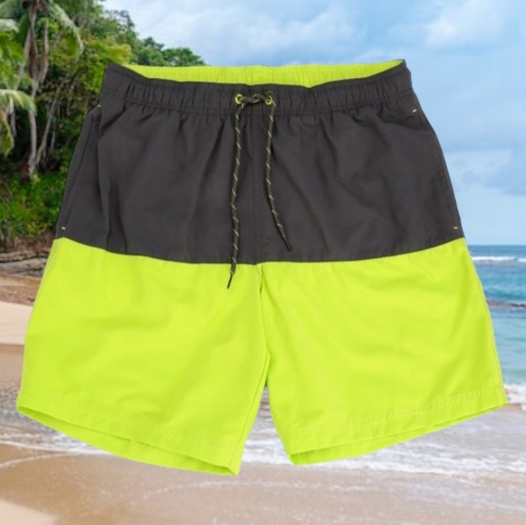 George | Swim | George Charcoal Graychartreuse Green Colorblock Mens ...